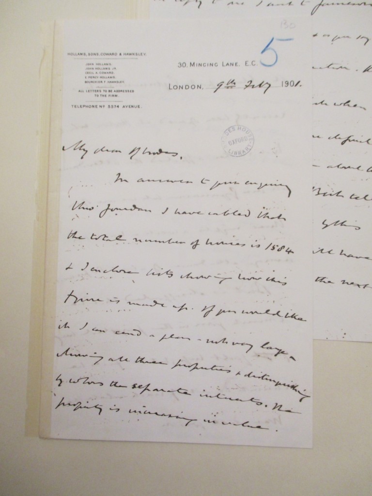 A letter and three lists: Hawksley to Rhodes, 9 February 1901 | Whites ...
