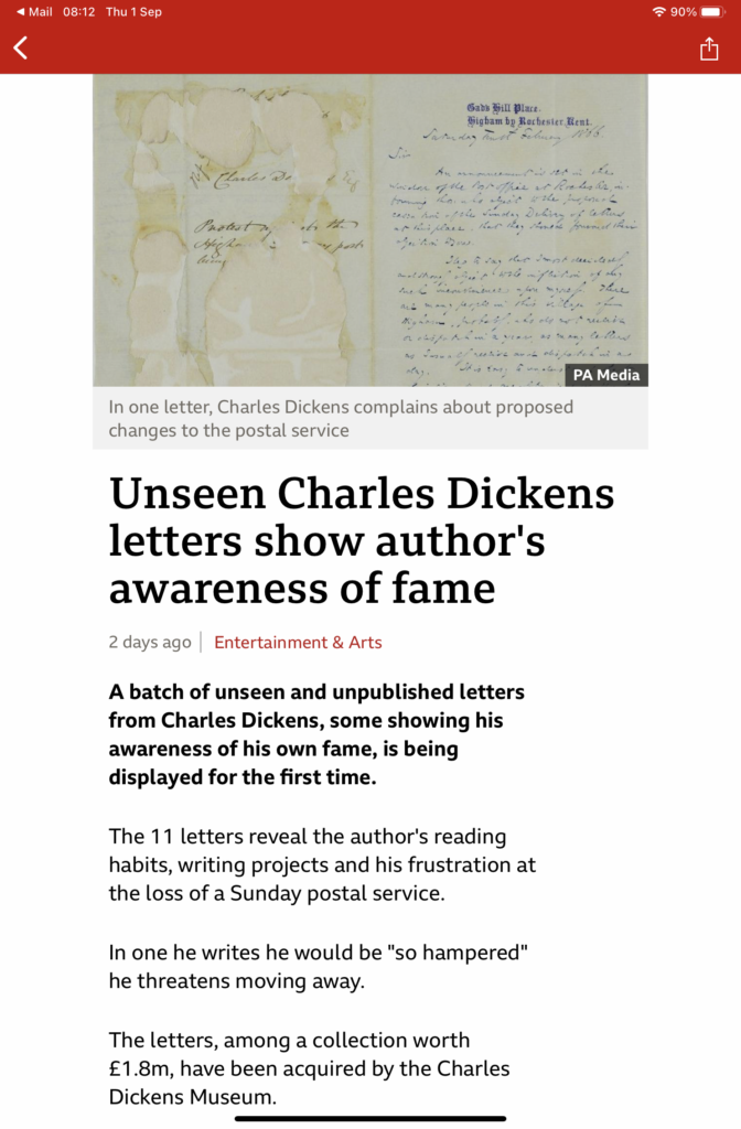 Charles Dickens letters | Whites Writing Whiteness